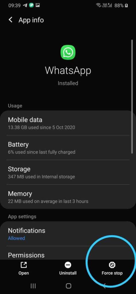 How do I stop WhatsApp force stopping? - Adcod.com